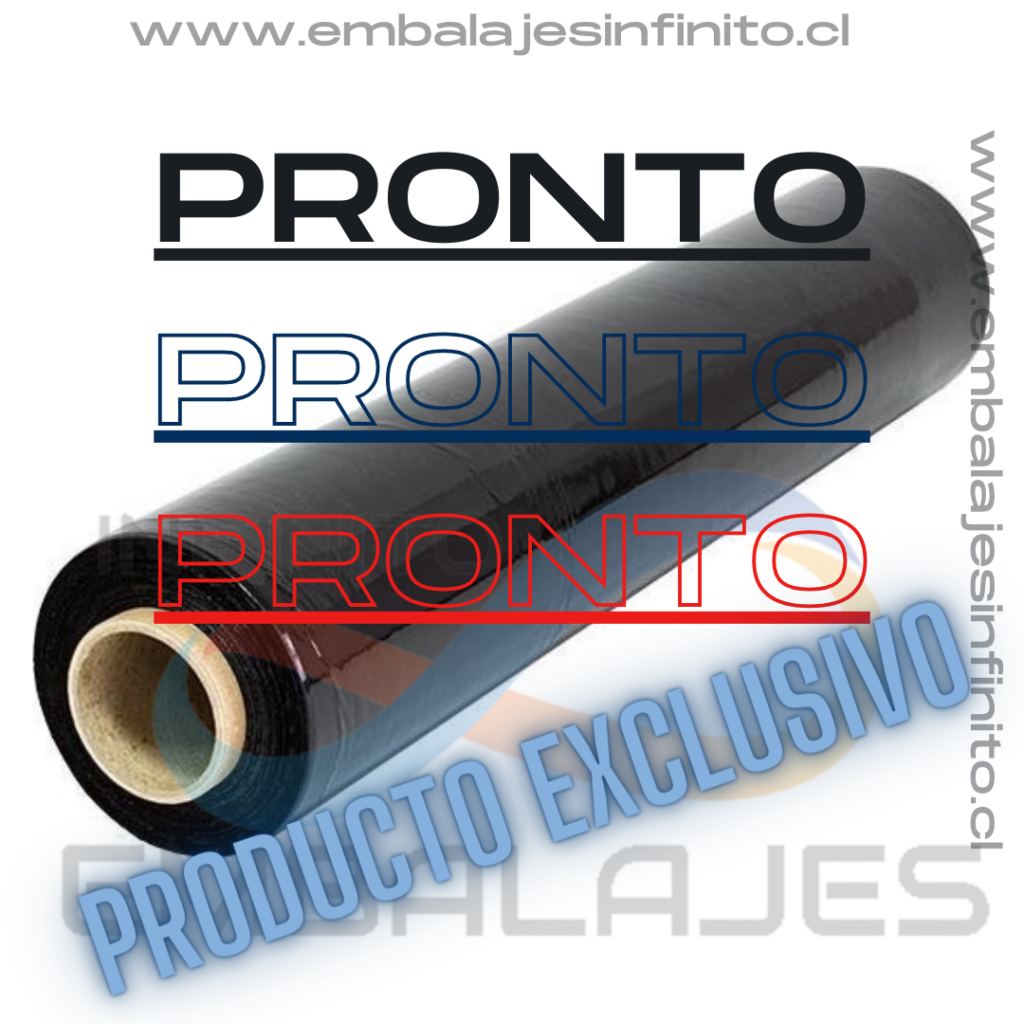 Film Stretch Negro 1,2 Kg Neto Caja 6 Unds. 20 Micras - Embalajes Infinito